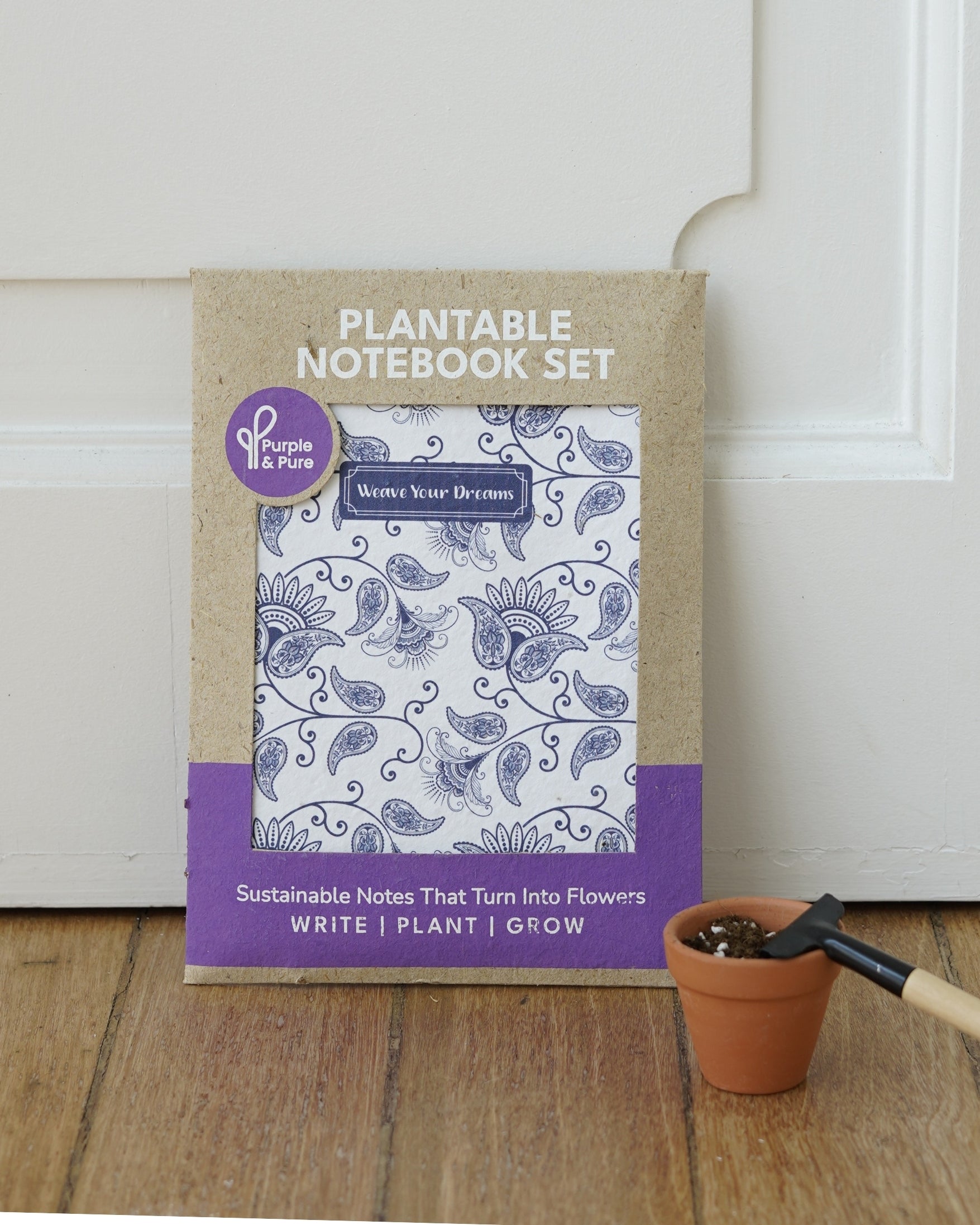 Batik Edit Plantable Notebook Set – Purple & Pure