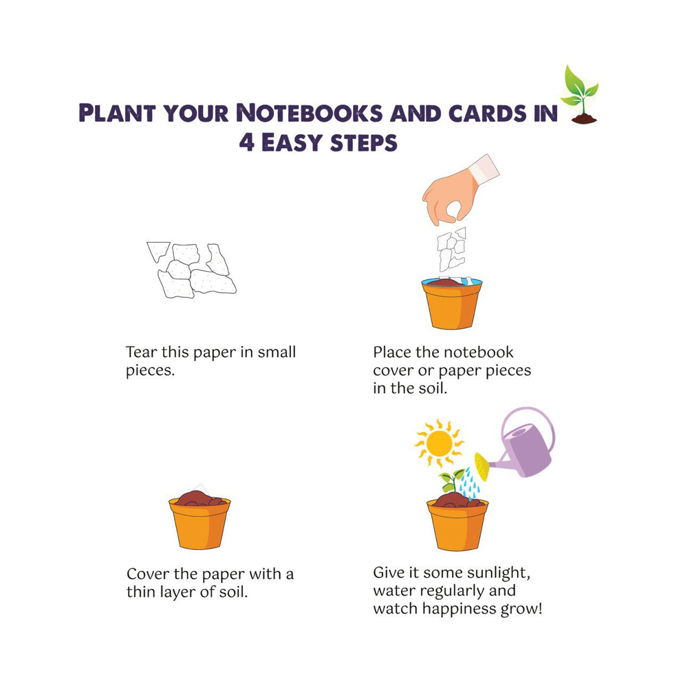 Hibiscus Bloom Plantable Notebook Set – Purple & Pure